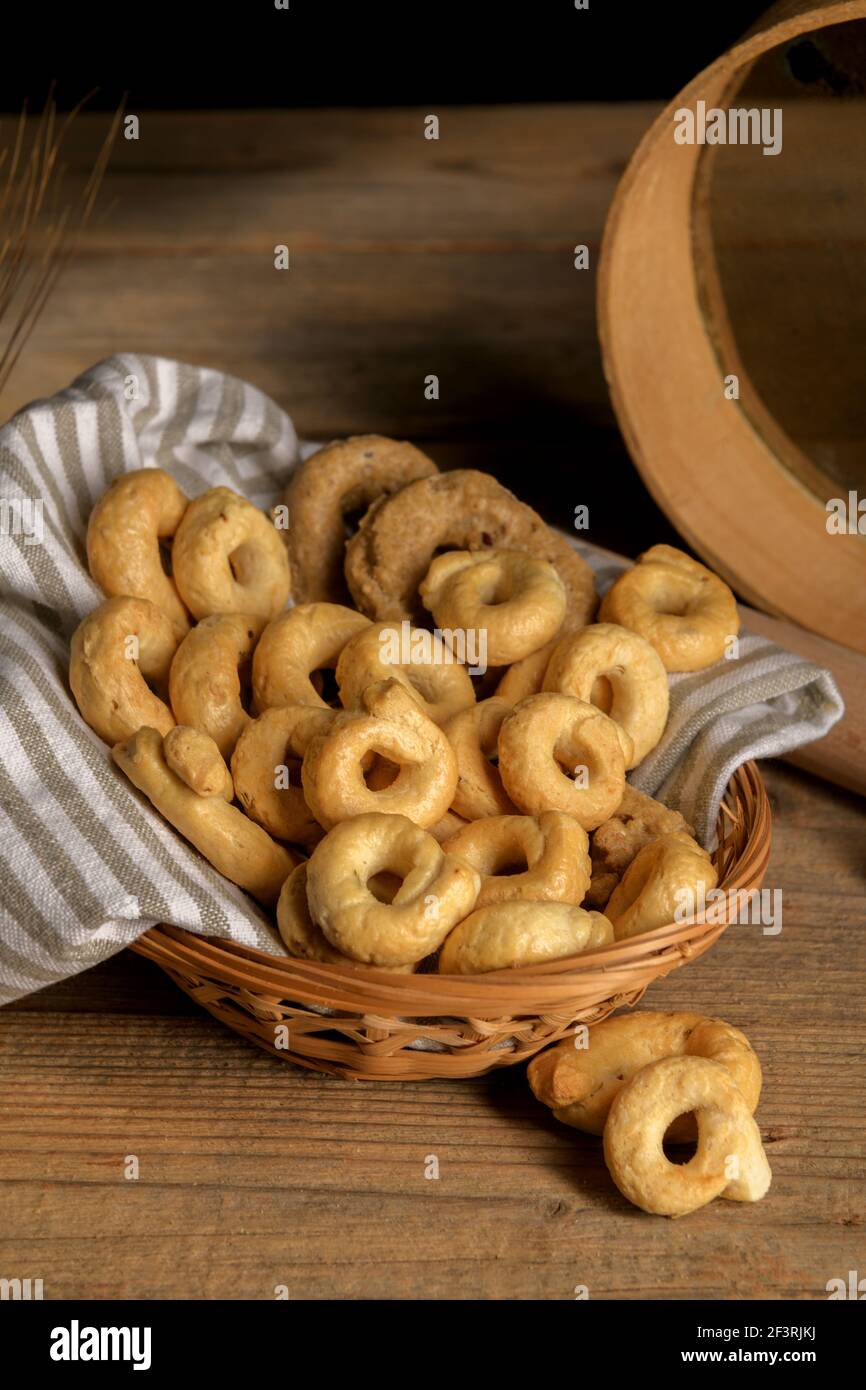 Taralli - traditional Italian snack food typical of Apulia regional ...