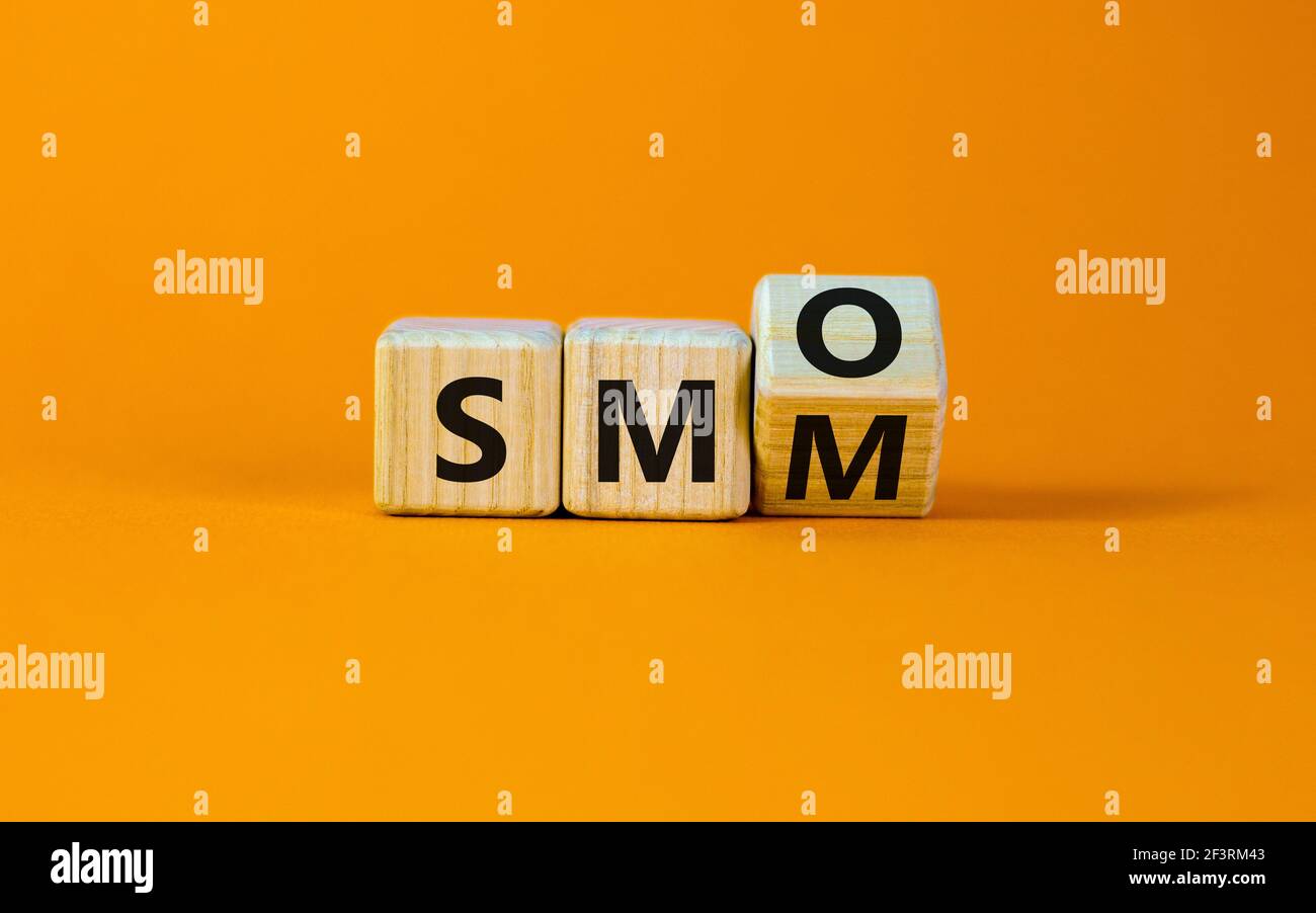 SMM vs SMO symbol. Turned a cube and changed words 'SMM, social media ...