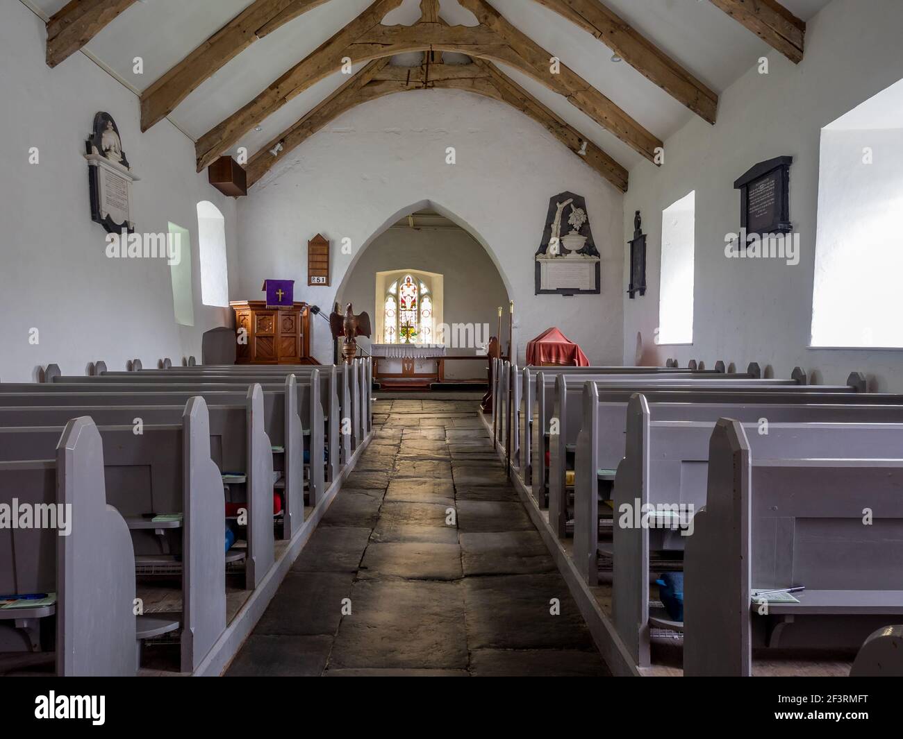 The historic church of St Michael at Penbryn in West Wales dates from ...