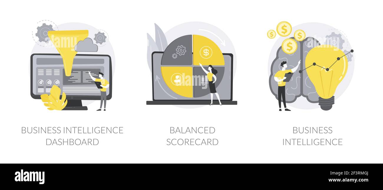 Performance Data Visualization Abstract Concept Vector Illustrations