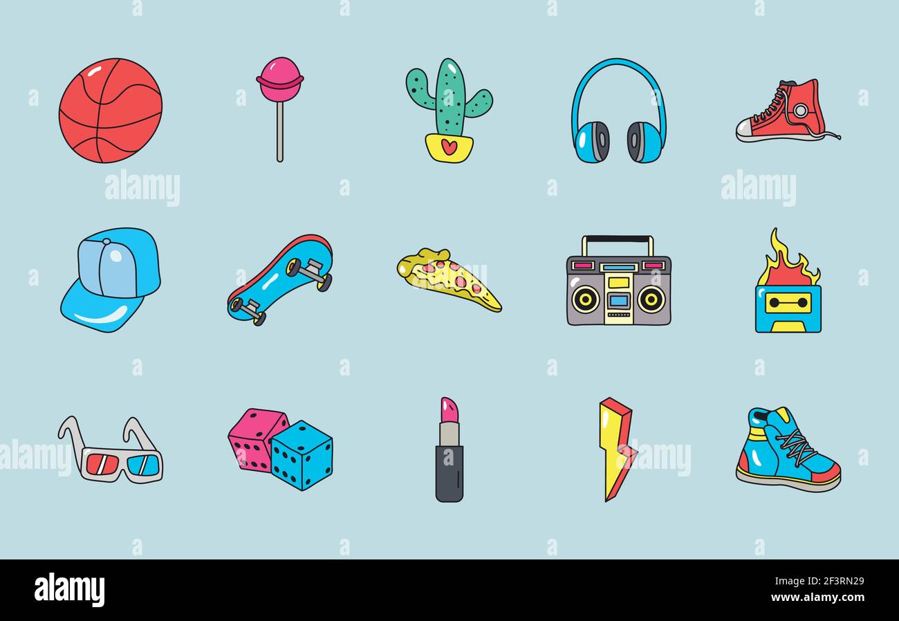 fifteen 80s patches Stock Vector Image & Art - Alamy