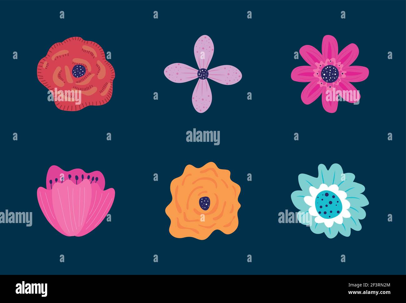 Each flowers with six petals Stock Vector Images - Alamy