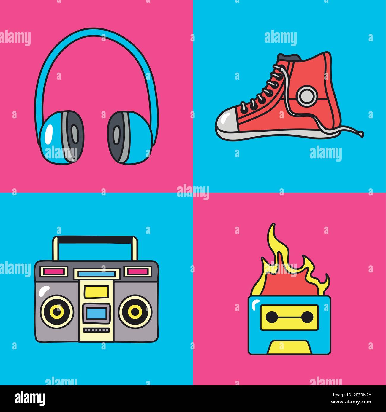 four 80s patches Stock Vector Image & Art - Alamy