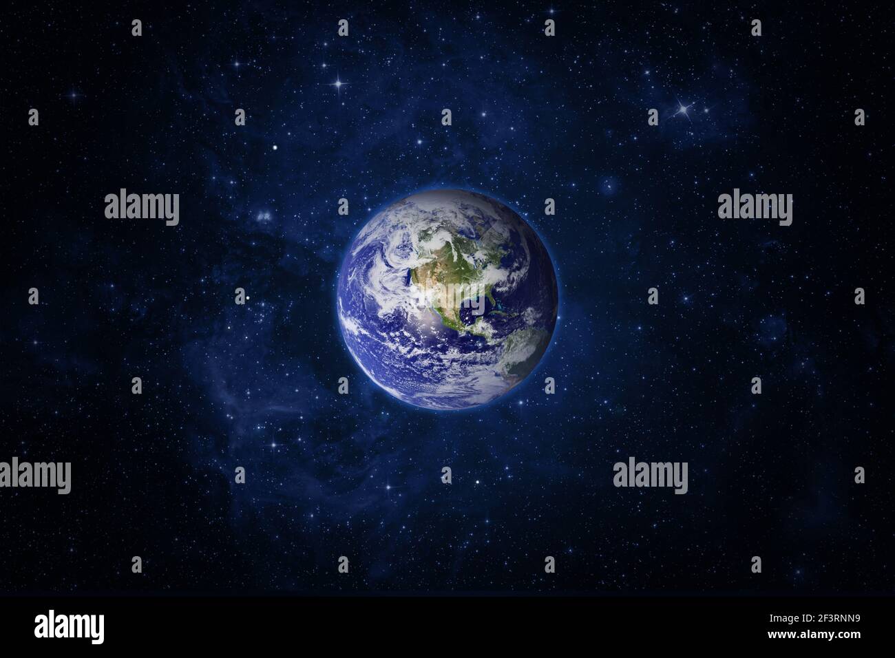 Space and planet Earth. Western hemisphere. Galaxy, nebula and Earth ...