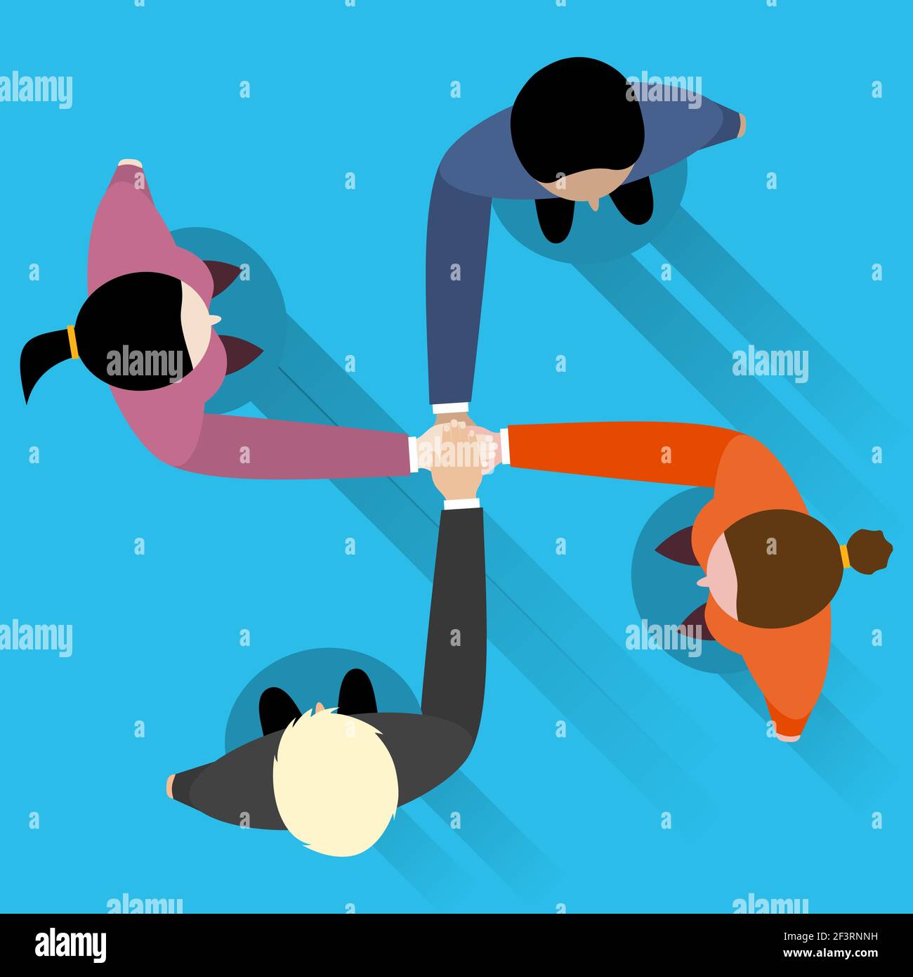 Multiracial group hands holding Stock Vector Images - Alamy