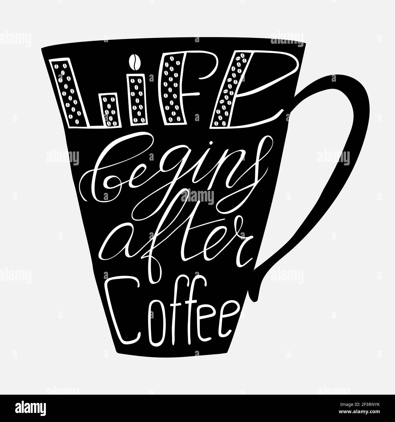 Vector calligraphy coffee tea Black and White Stock Photos & Images - Alamy