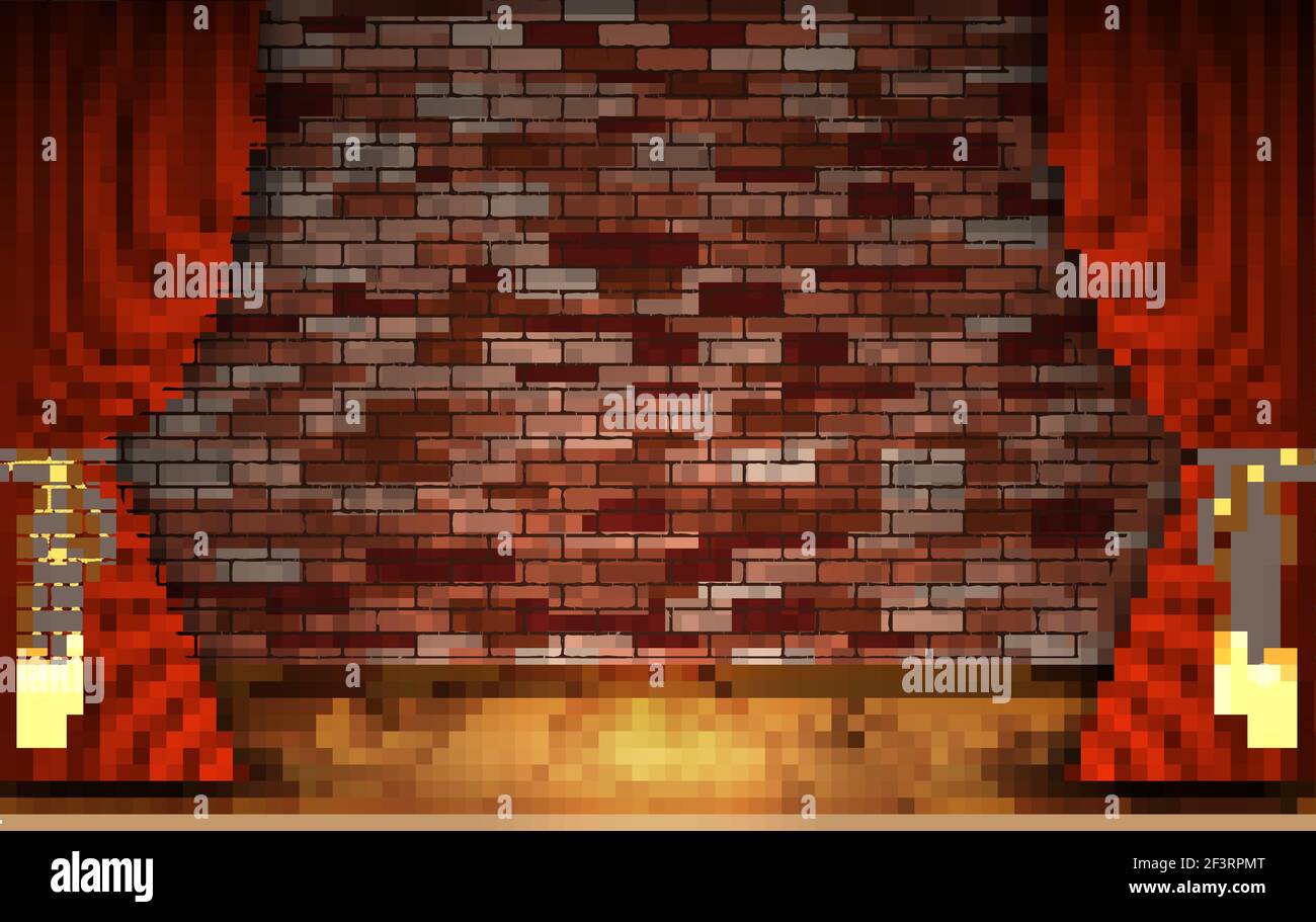 Opening in stage curtains Stock Vector Images - Alamy