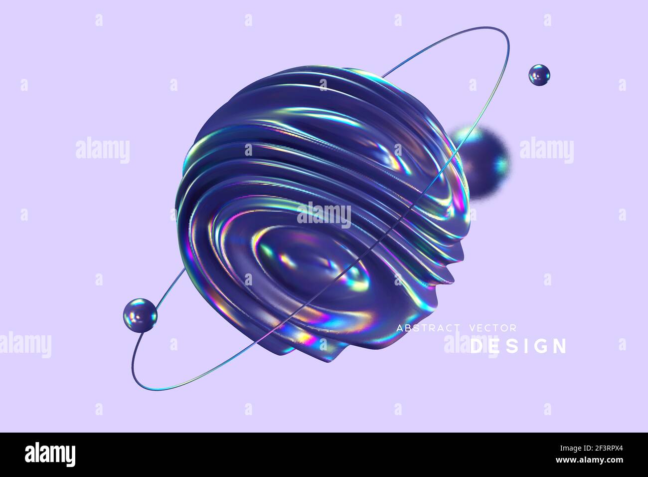 3d wavy sphere with ring and balls Stock Vector Image & Art - Alamy