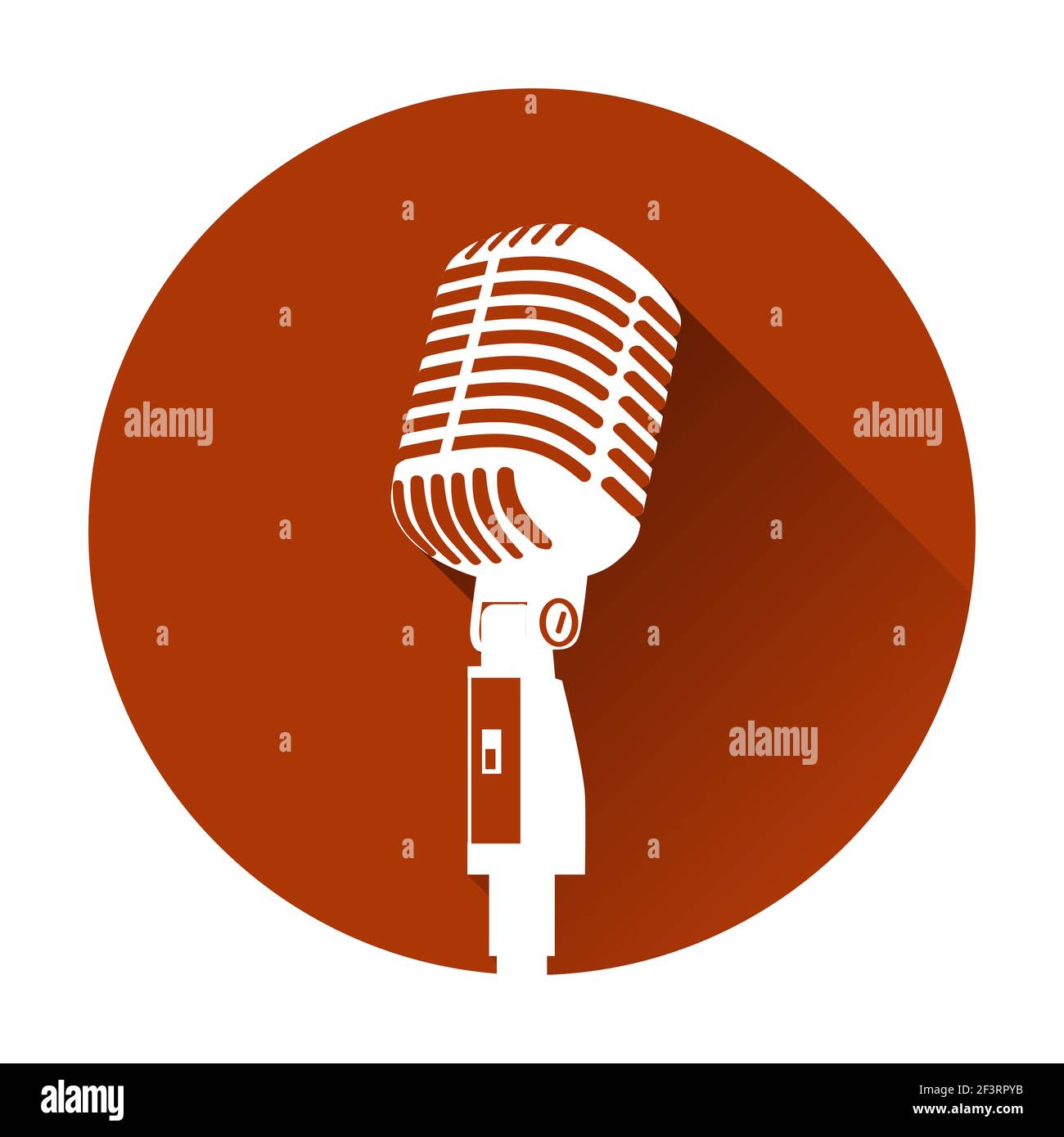 Vintage white silhouette retro stage microphone Stock Vector Image ...