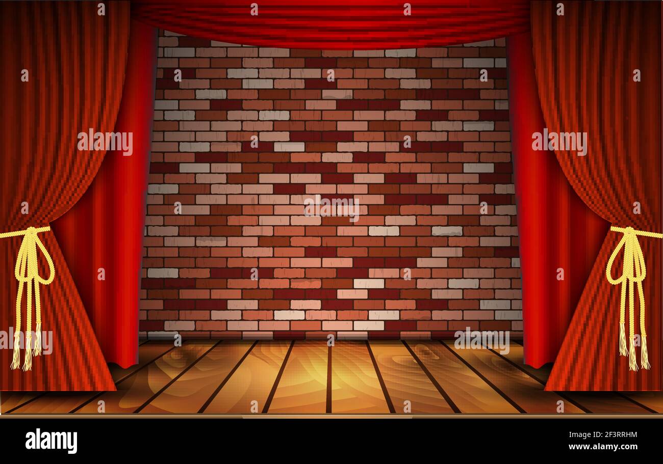 Opening in stage curtains Stock Vector Images - Alamy