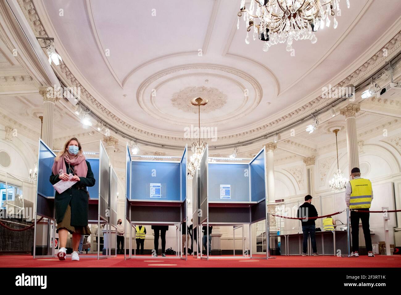 AMSTERDAM, NETHERLANDS - MARCH 17: People are seen casting their vote ...