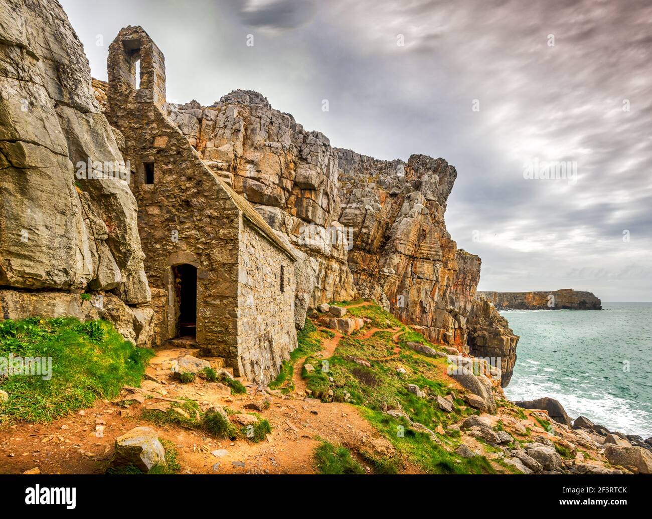 The ancient chapel of St Govan in West Wales was built in the 14th ...