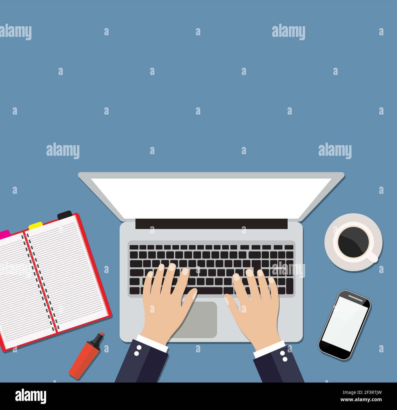 Man working laptop computer smartphone Stock Vector Images - Alamy