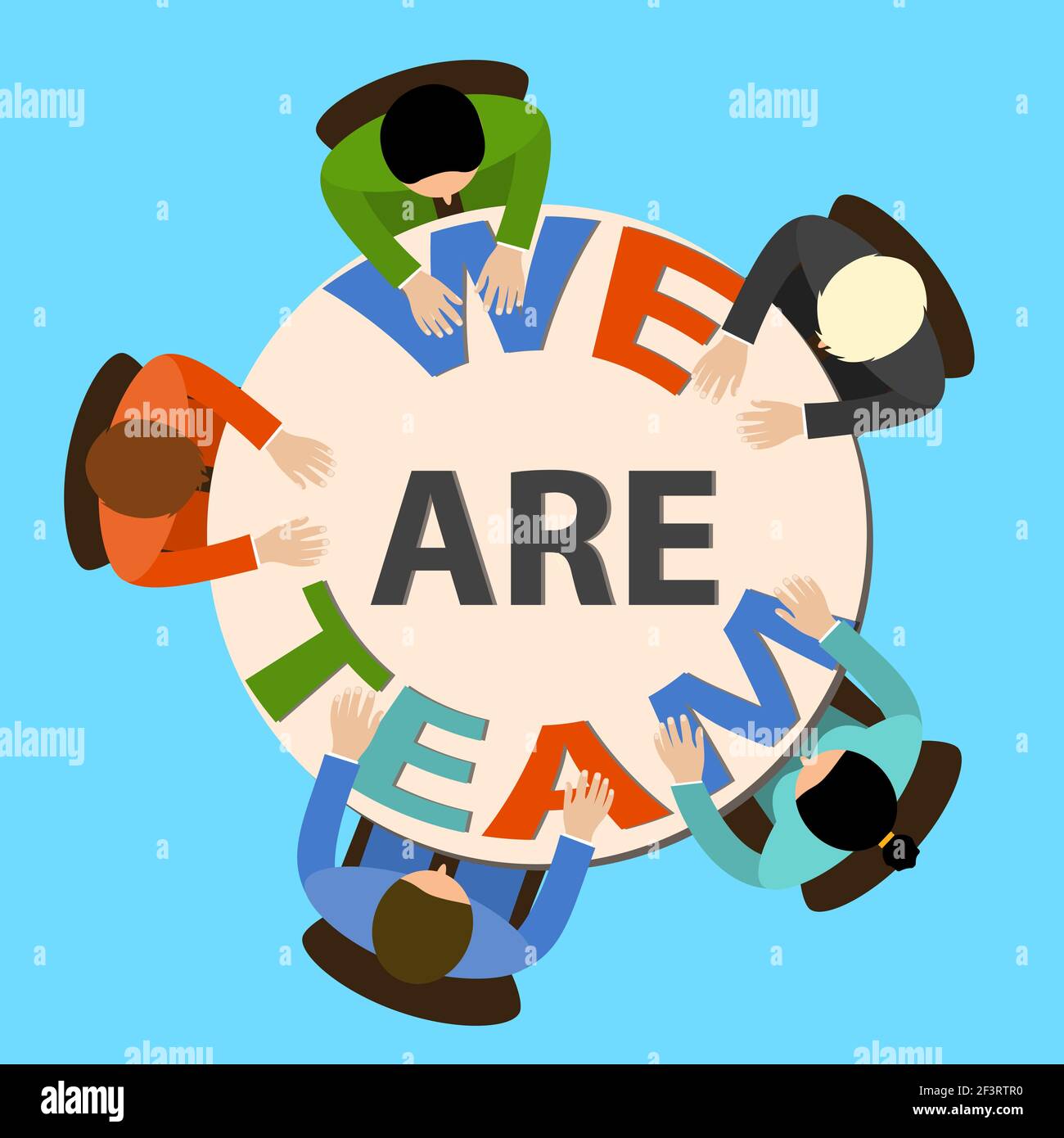 Businesspeople joining the letters building TEAM Stock Vector Image ...