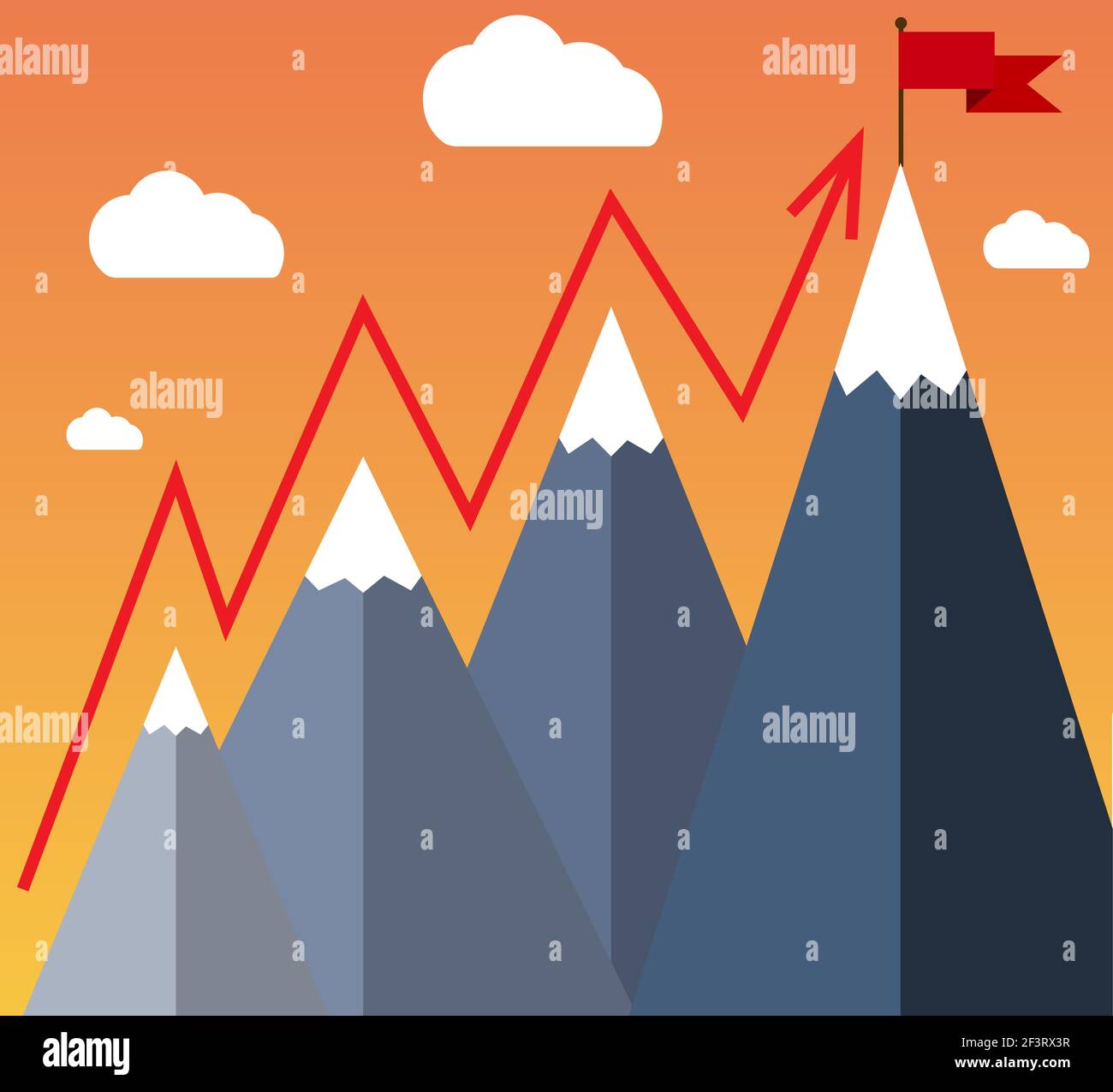 Mountain climbing route map Stock Vector Images - Alamy