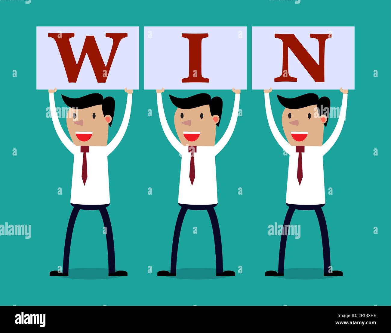 Cartoon characters businessman victory Stock Vector Images - Alamy