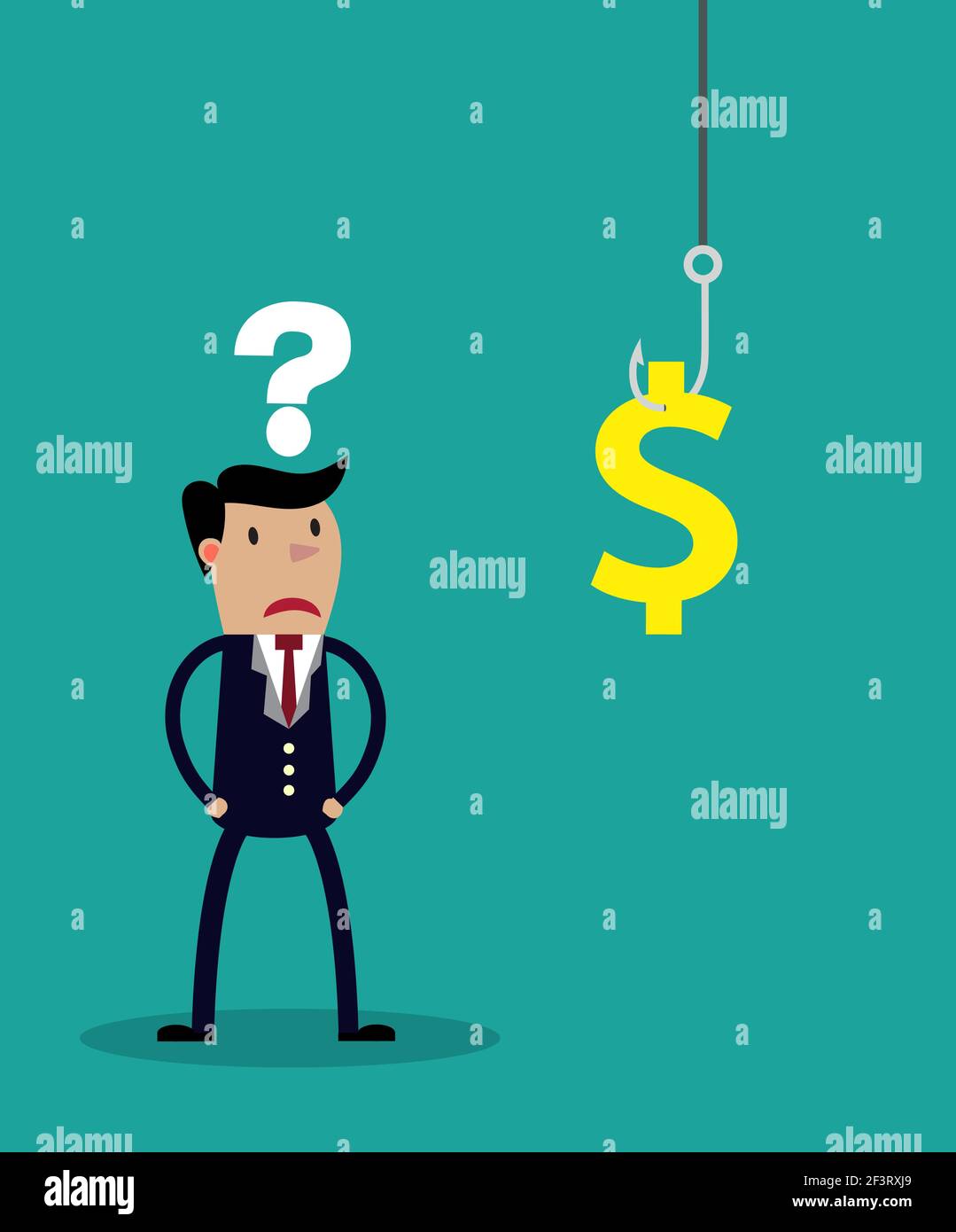 uncertain businessman standing in front Stock Vector Image & Art - Alamy