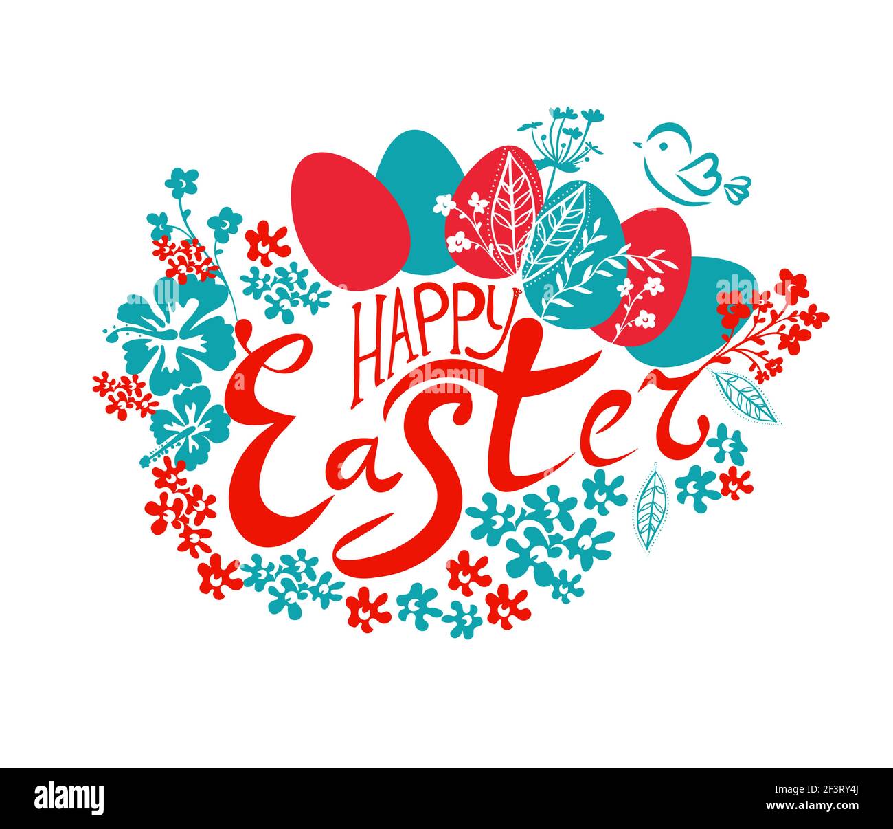 Happy Easter text. Vector illustration Stock Vector Image & Art - Alamy