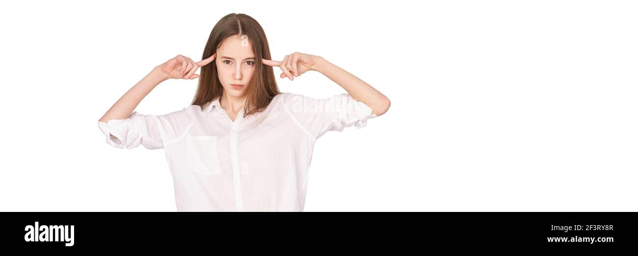 Sad emotion. Showing gesture. Attractive teenager. Looking. Hands point ...