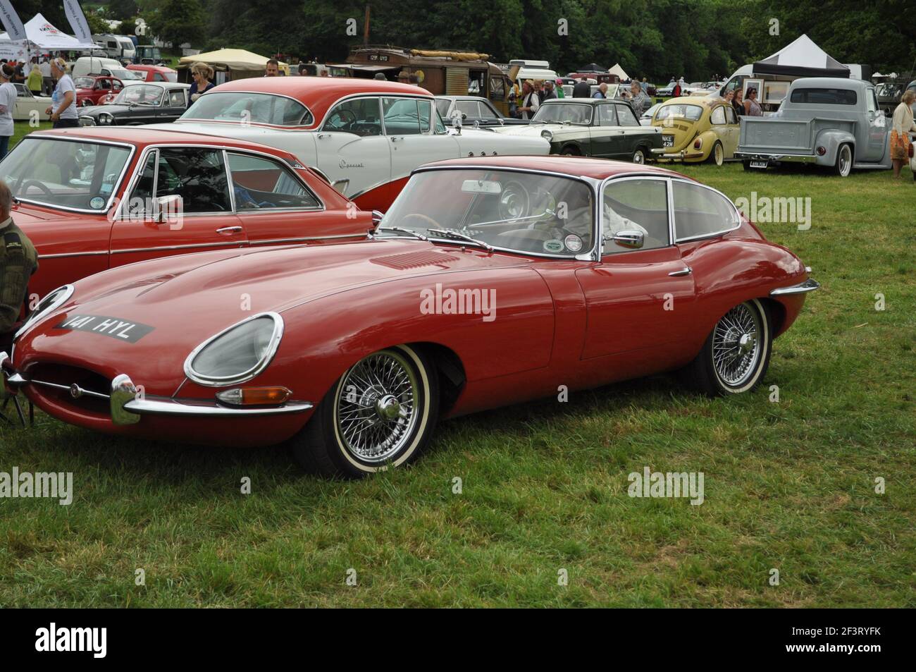 Red Jaguar E-Type Stock Photo - Alamy