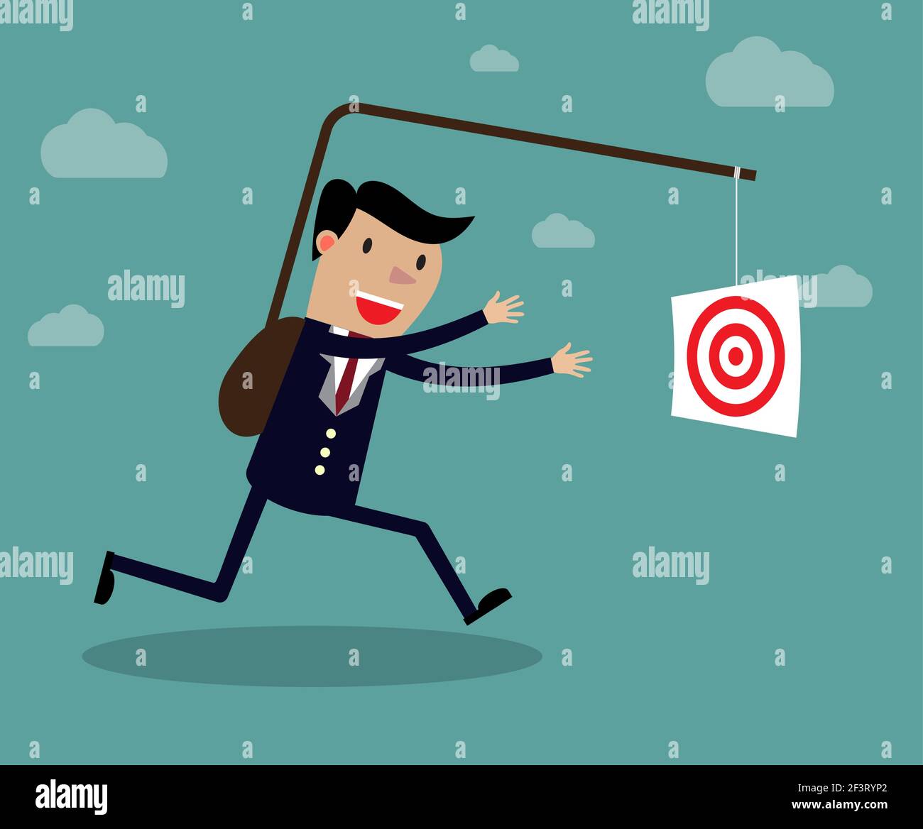 Businessman chasing his target, Motivation concept Stock Vector Image ...