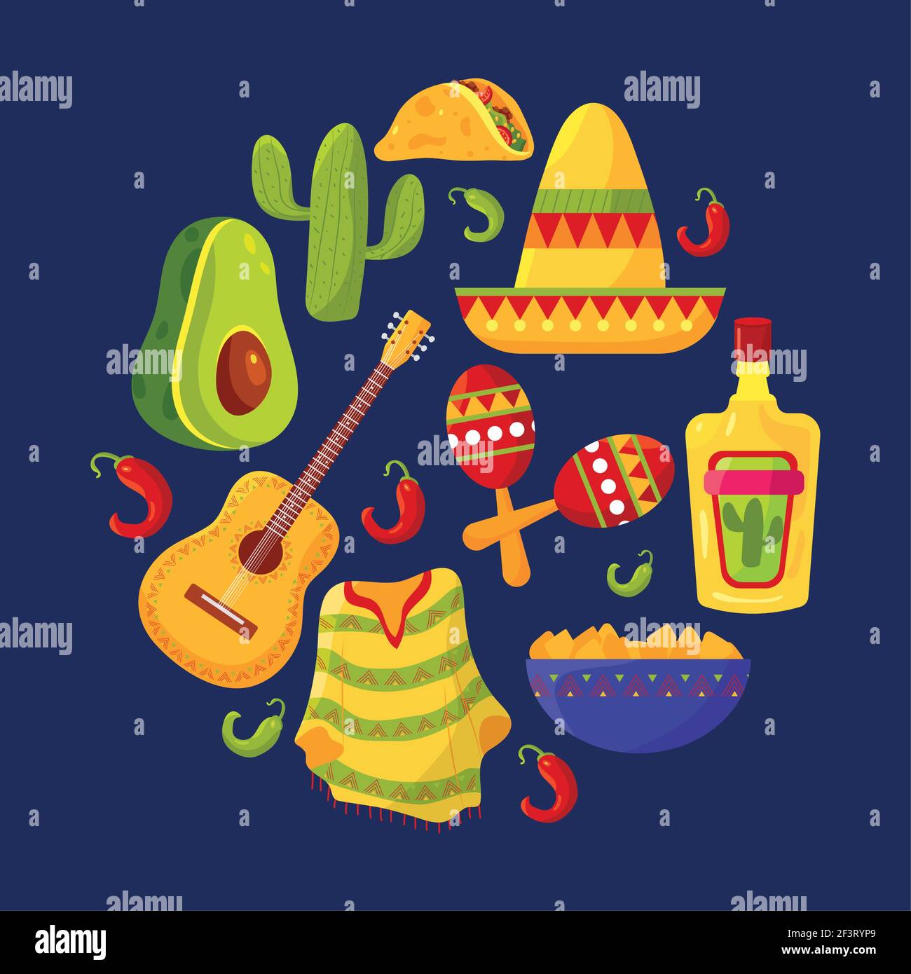 mexican icons around Stock Vector Image & Art - Alamy