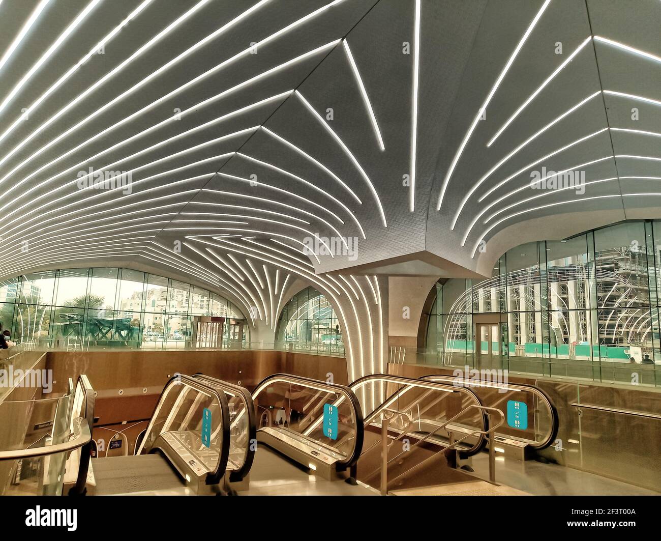 A view of modern interior designs in Doha Metro Station Stock Photo - Alamy
