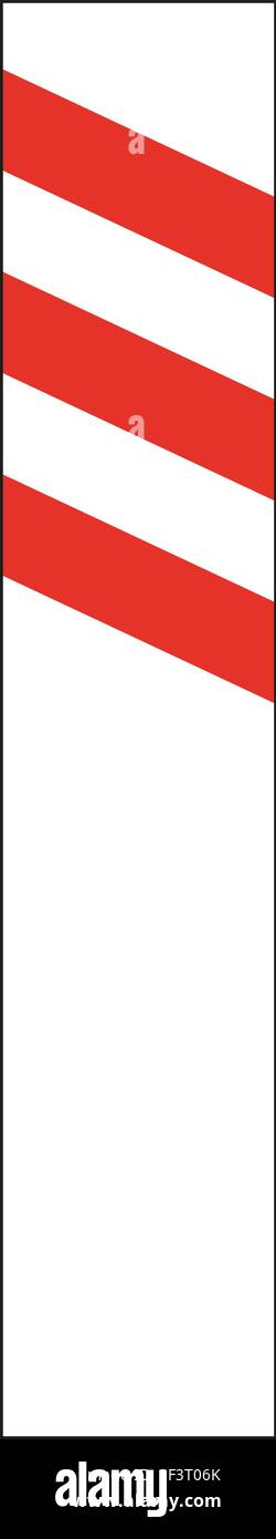 Rectangular traffic signal in white and red, isolated on white ...