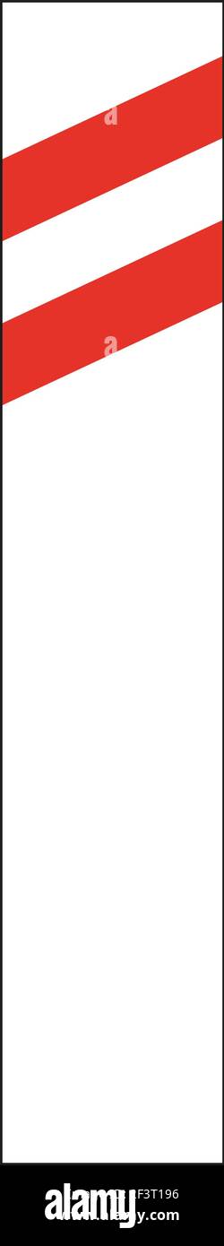 Rectangular traffic signal in white and red, isolated on white ...