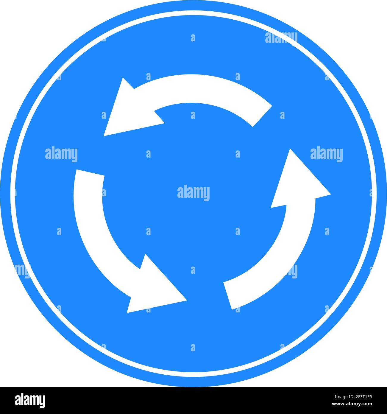 Compulsory roundabout traffic sign Stock Vector Images - Alamy