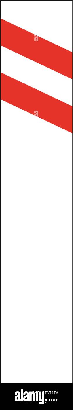 Rectangular traffic signal in white and red, isolated on white ...