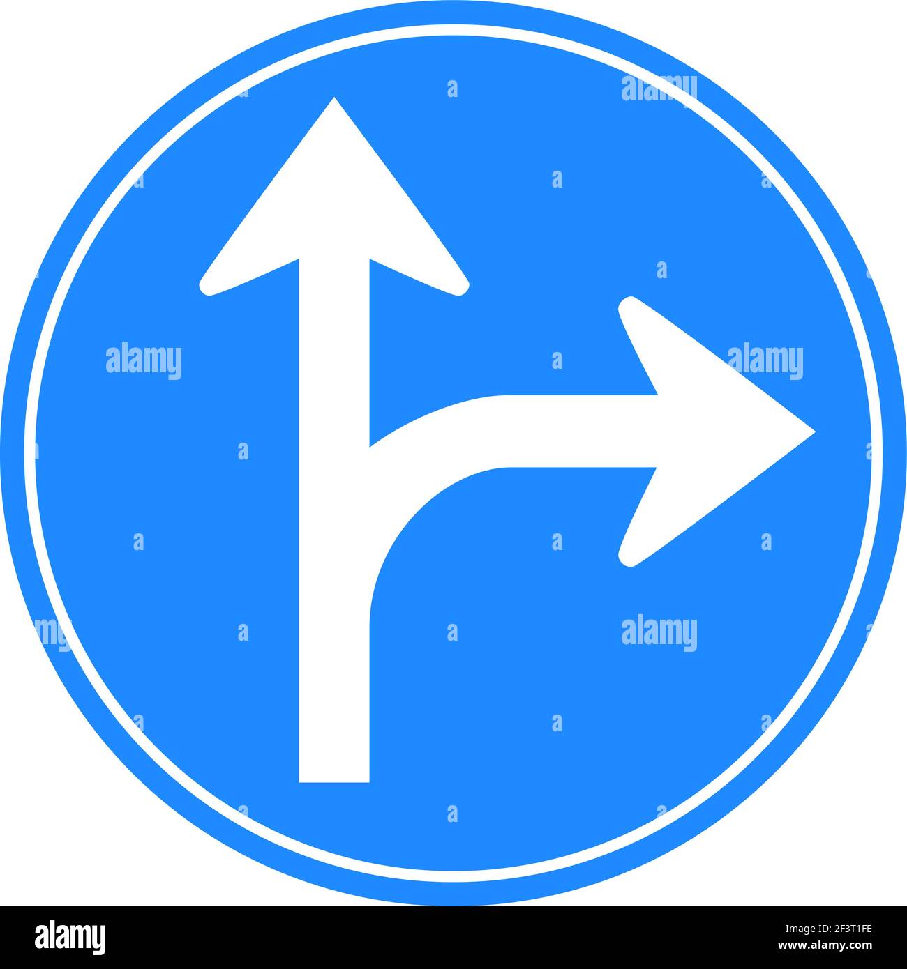 Road sign compulsory turn right Stock Vector Images - Alamy