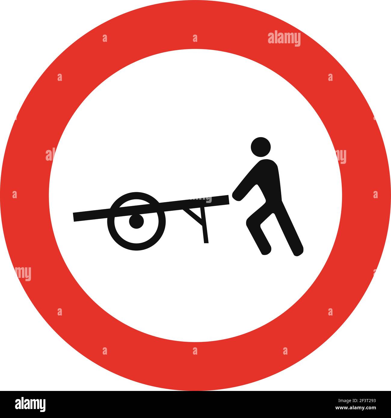 Rounded traffic signal in white and red, isolated on white background ...