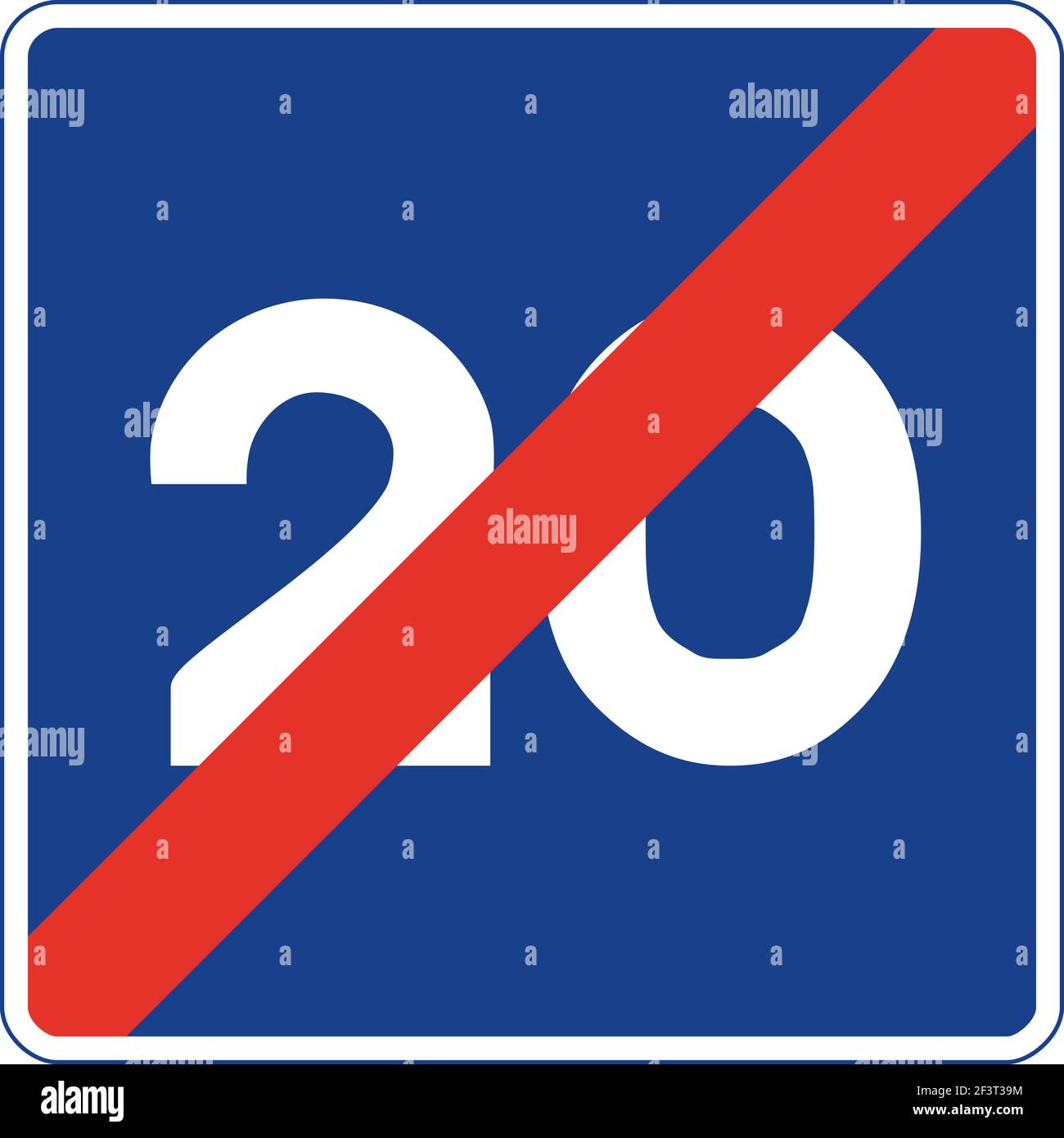 Square traffic signal in blue and white, isolated on white background ...