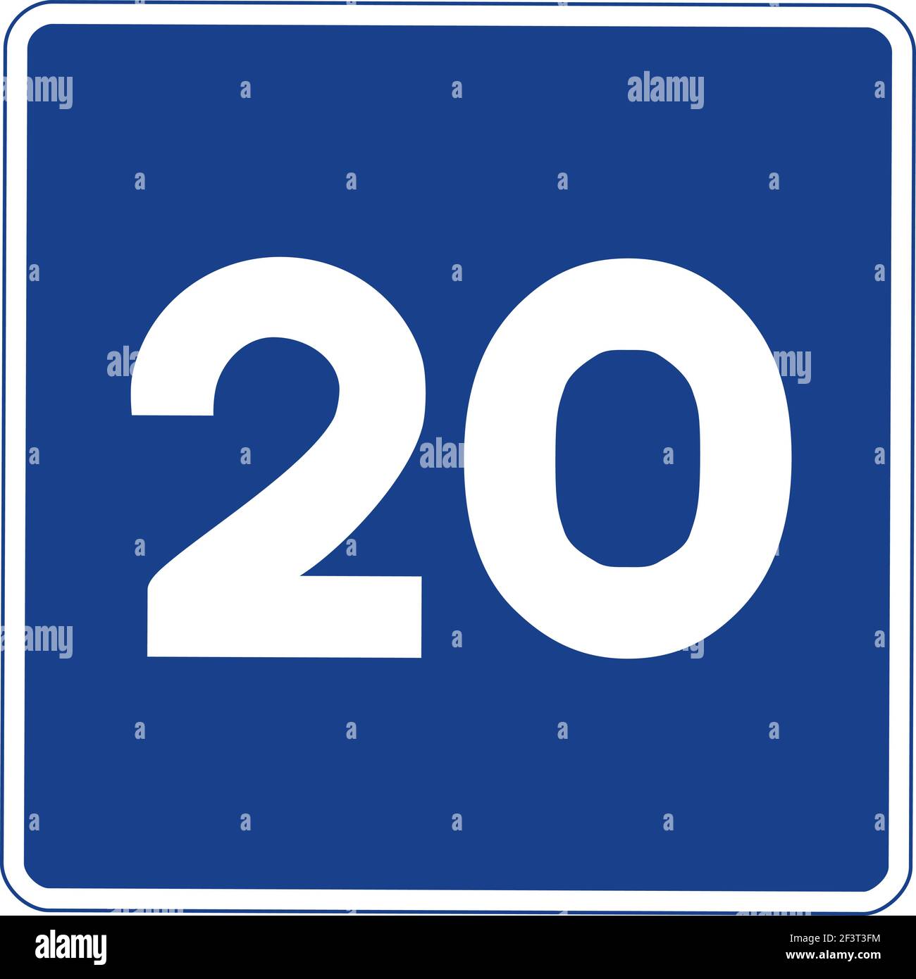 Square traffic signal in blue and white, isolated on white background ...