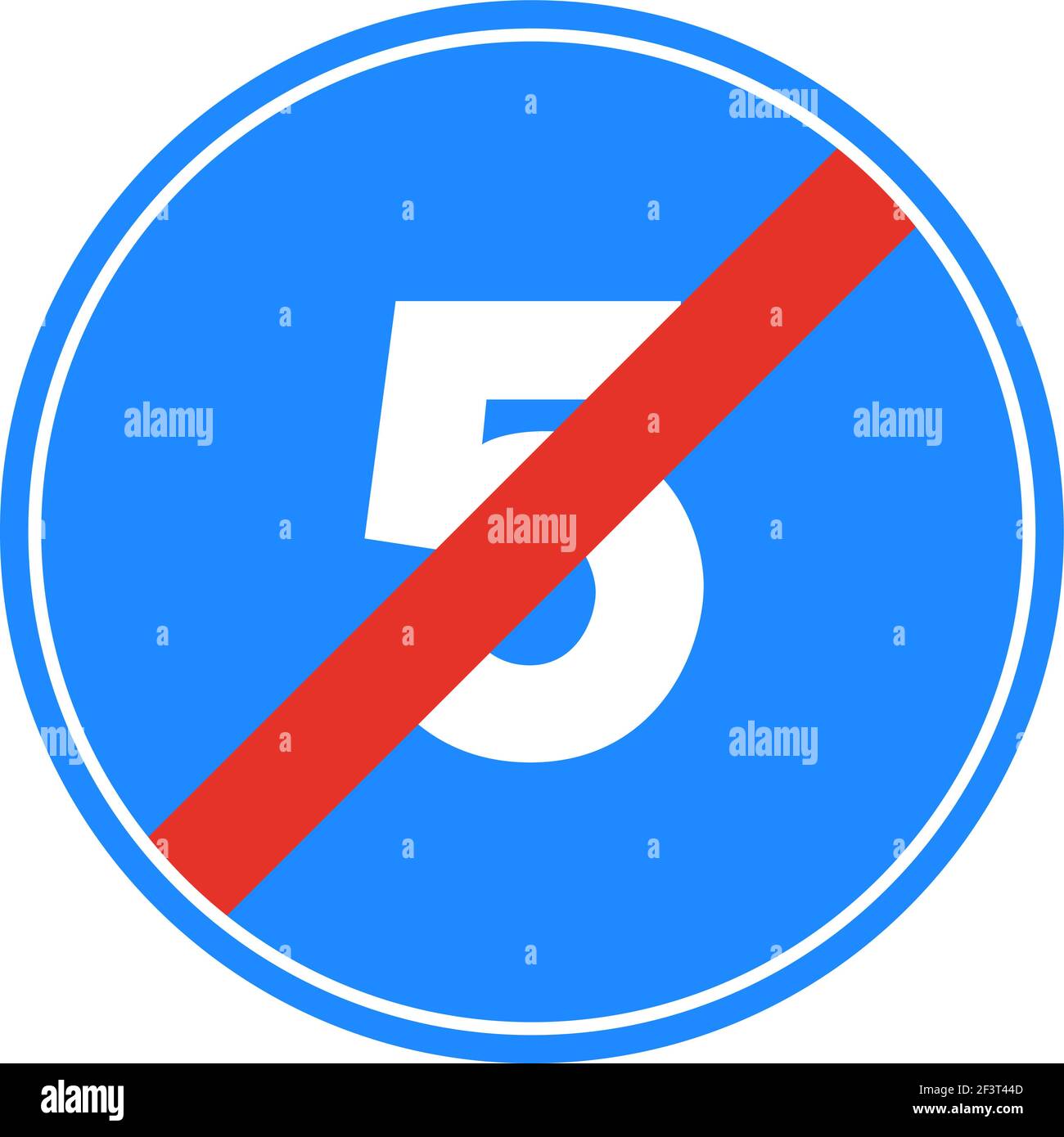 Rounded traffic signal in blue, red and white, isolated on white ...