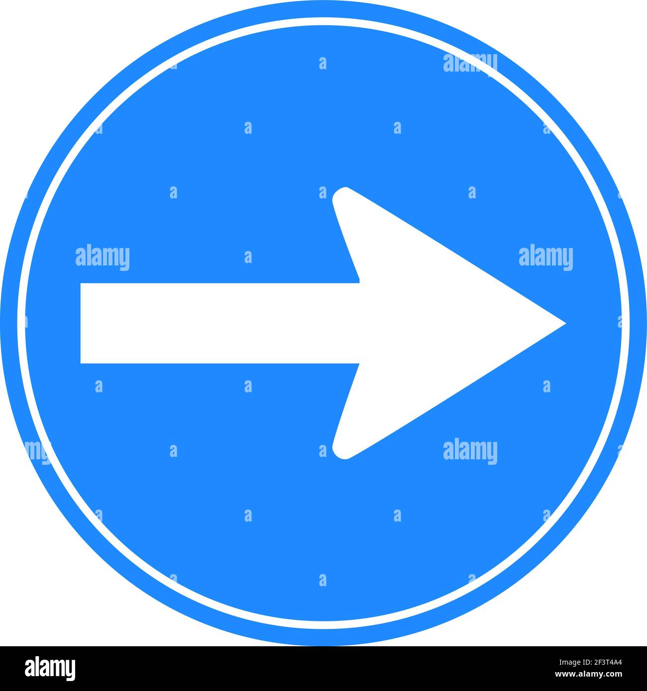 Road sign compulsory turn right Stock Vector Images - Alamy