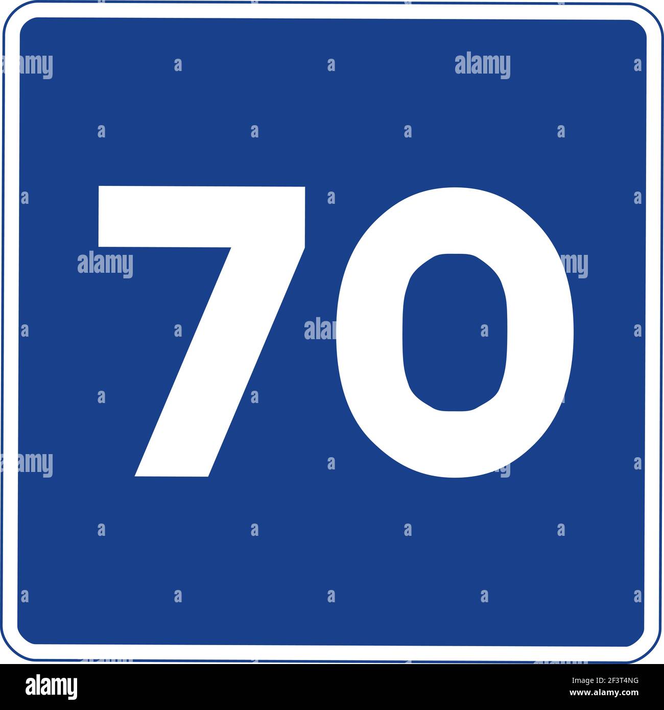 Square traffic signal in blue and white, isolated on white background ...