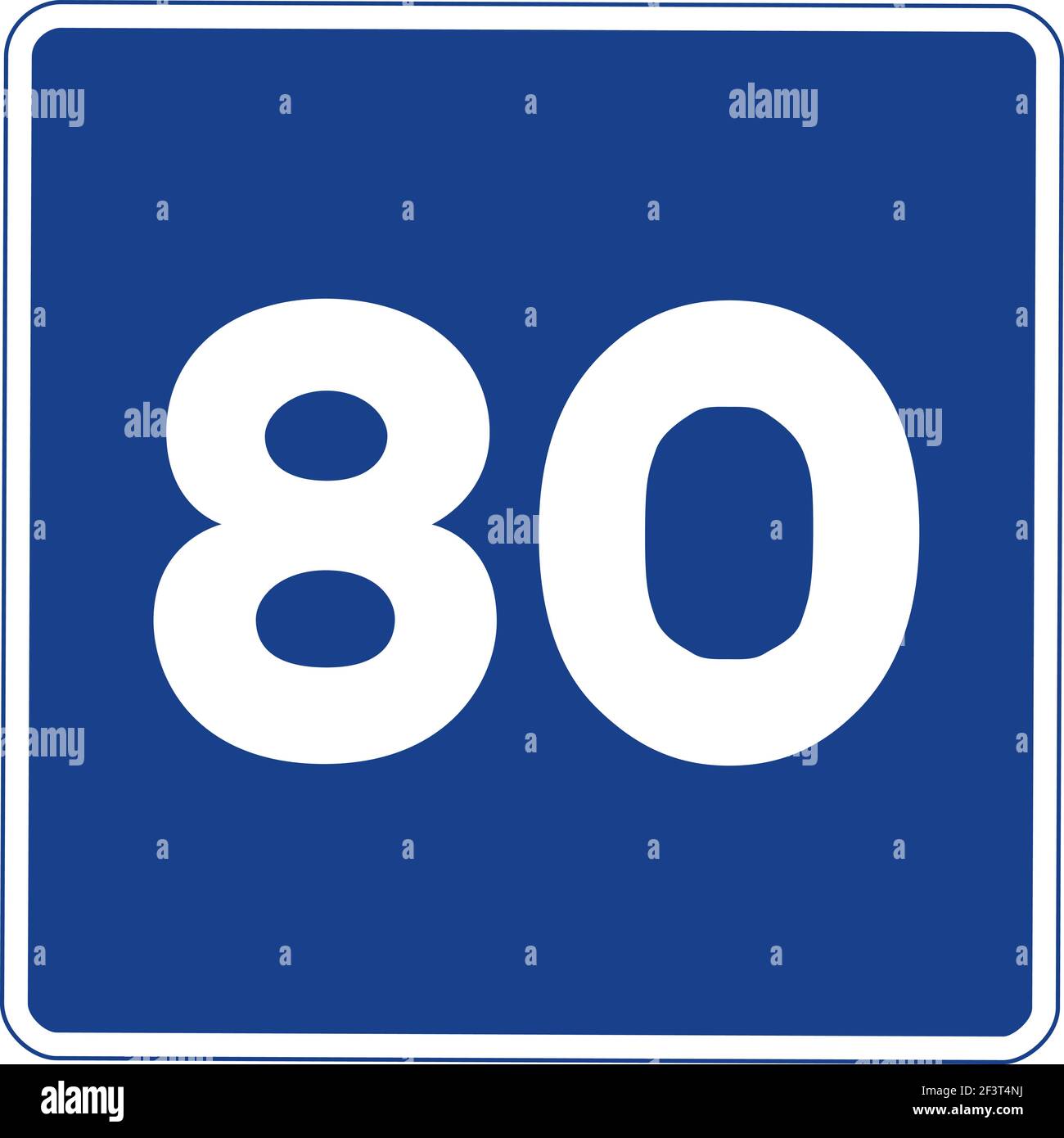 Square traffic signal in blue and white, isolated on white background ...