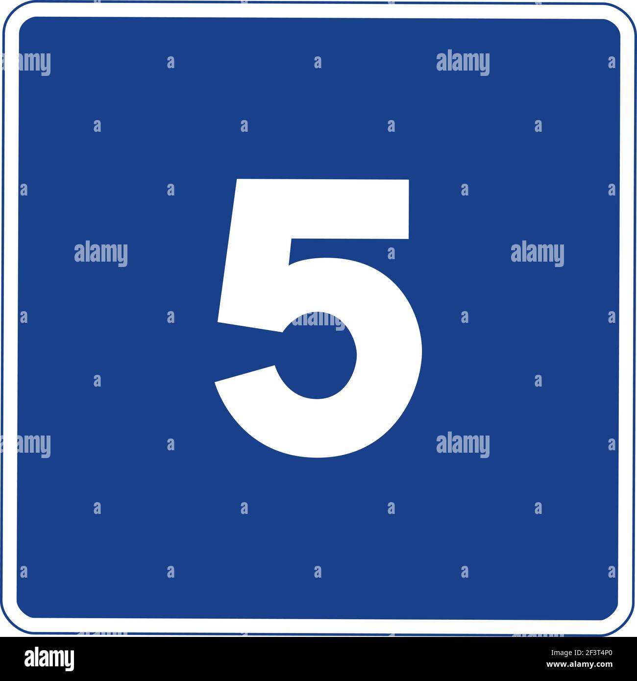 Square traffic signal in blue and white, isolated on white background ...