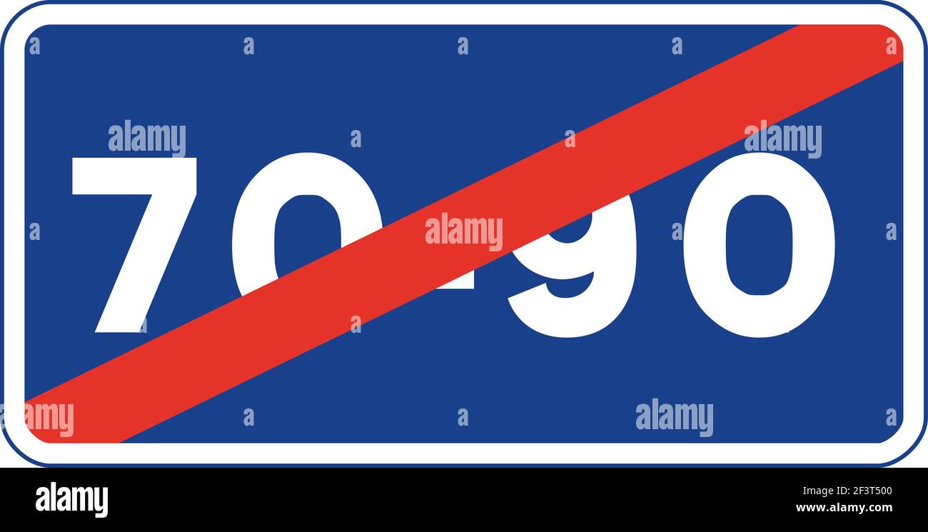 Rectangular traffic signal in blue and white, isolated on white ...