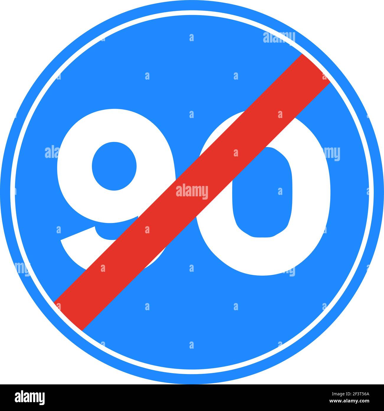 Rounded traffic signal in blue, red and white, isolated on white ...