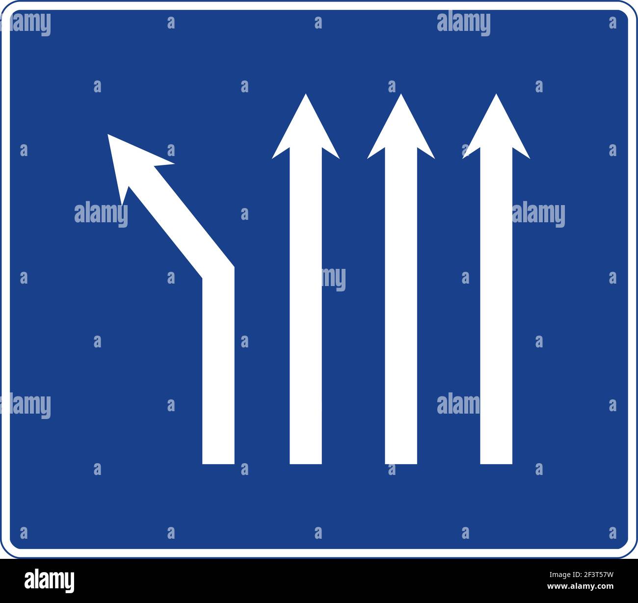Rectangular traffic signal in blue and white, isolated on white ...