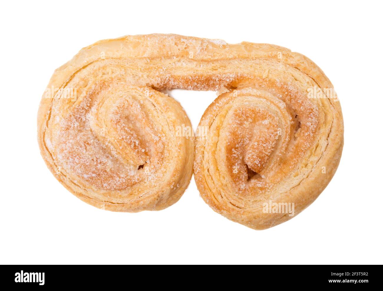 Rolled puff biscuit with sugar. Isolated on a white background Stock ...