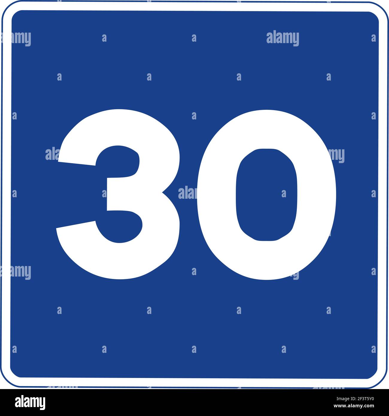 Square traffic signal in blue and white, isolated on white background ...