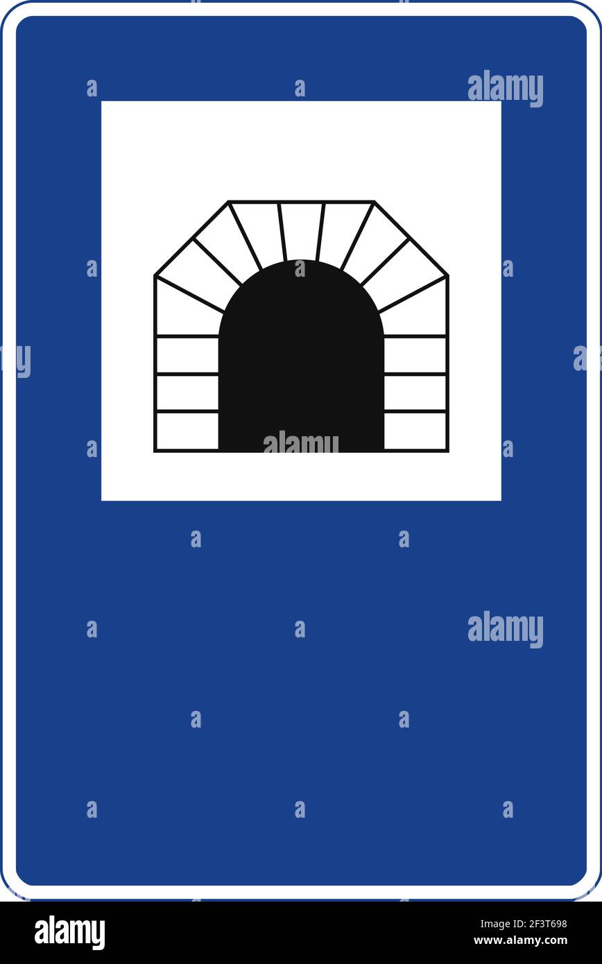 Rectangular traffic signal in blue and white, isolated on white ...