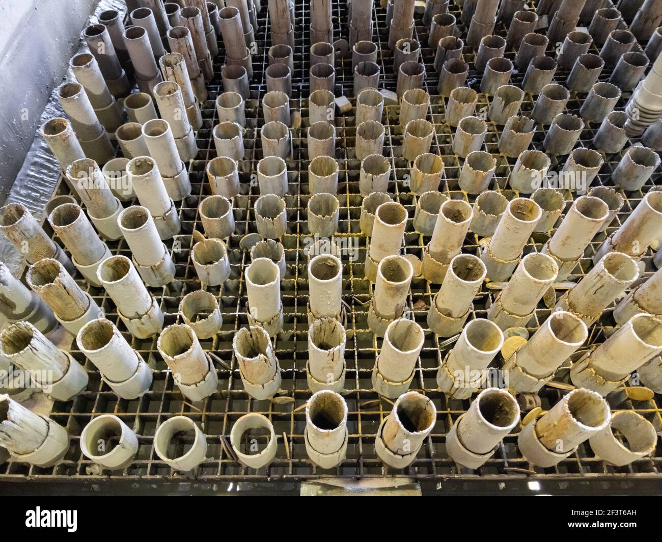 worn out supporting pipes in drained waterjet machine pool during ...