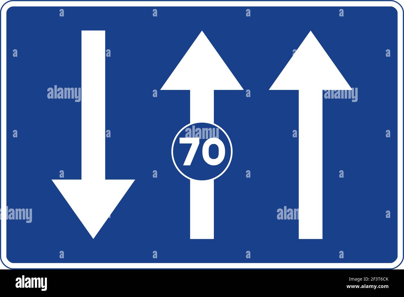 Rectangular traffic signal in blue and white, isolated on white ...