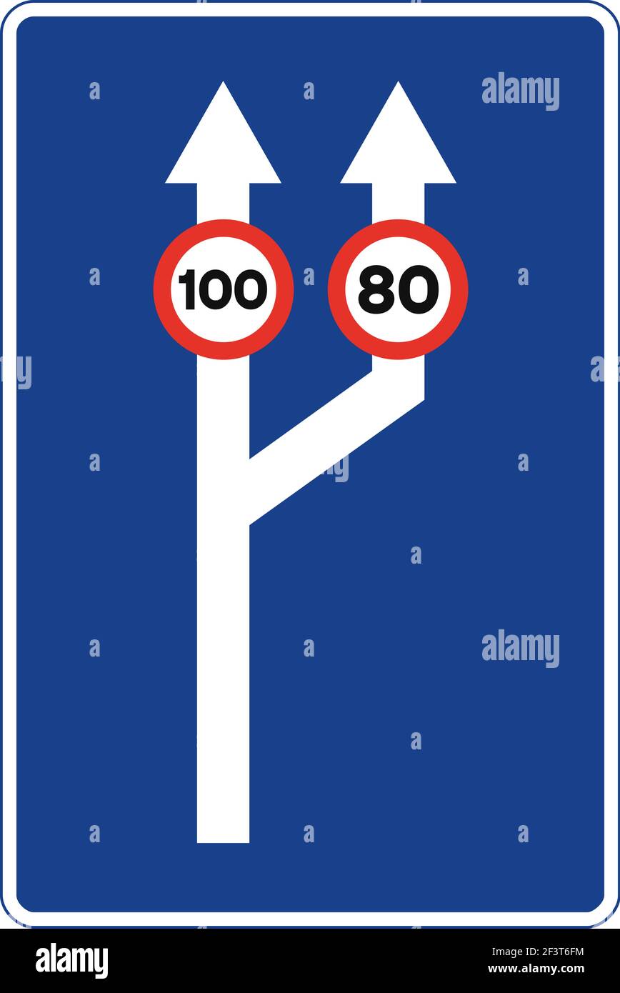 Rectangular traffic signal in blue and white, isolated on white ...