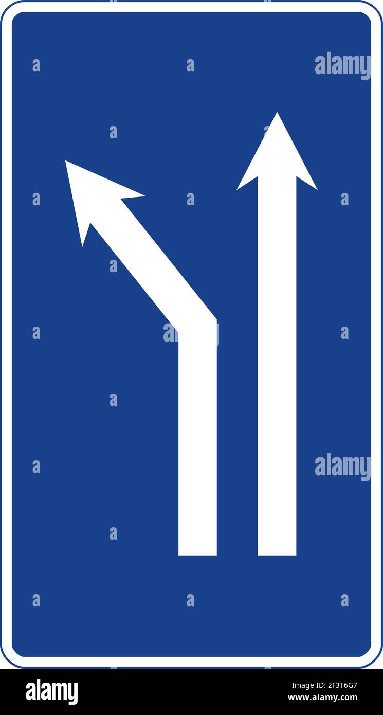 Rectangular traffic signal in blue and white, isolated on white ...